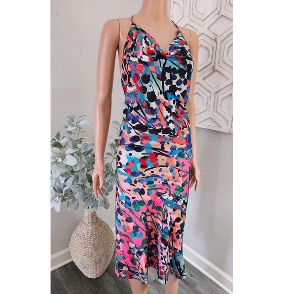 Roserry | Dresses | Roserry Tulum Multicolor Barcelona Print Open Back ...